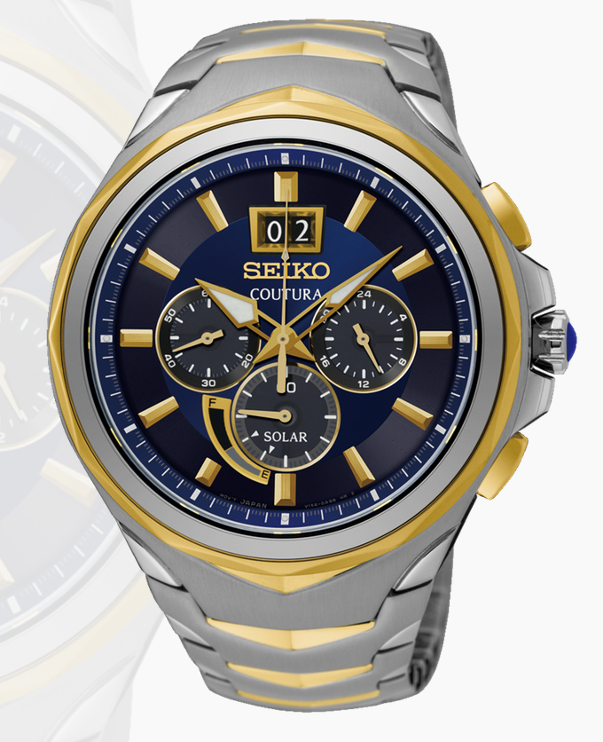 Coutura Perpetual Solar Chronograph Watch two tone – Cambridge Jewellers