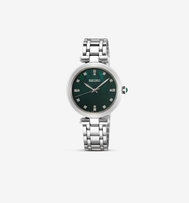 Seiko Ladies Green Mother of Pearl Watch – Cambridge Jewellers