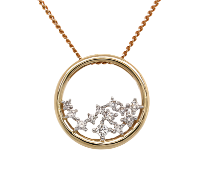 Yellow Gold Circle Diamond Sprinkle Pendant – Cambridge Jewellers