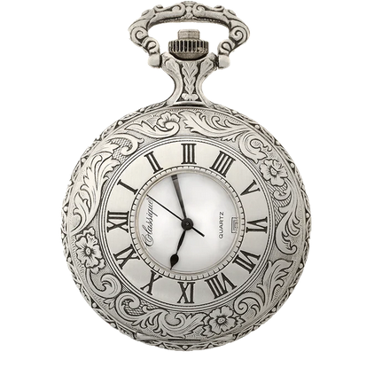 Classique - Gents Pocket Watch - White Dial Roman Numerals - Stainless ...