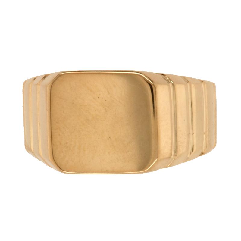 9ct Gold Square Signet Ring - Size V – Cambridge Jewellers